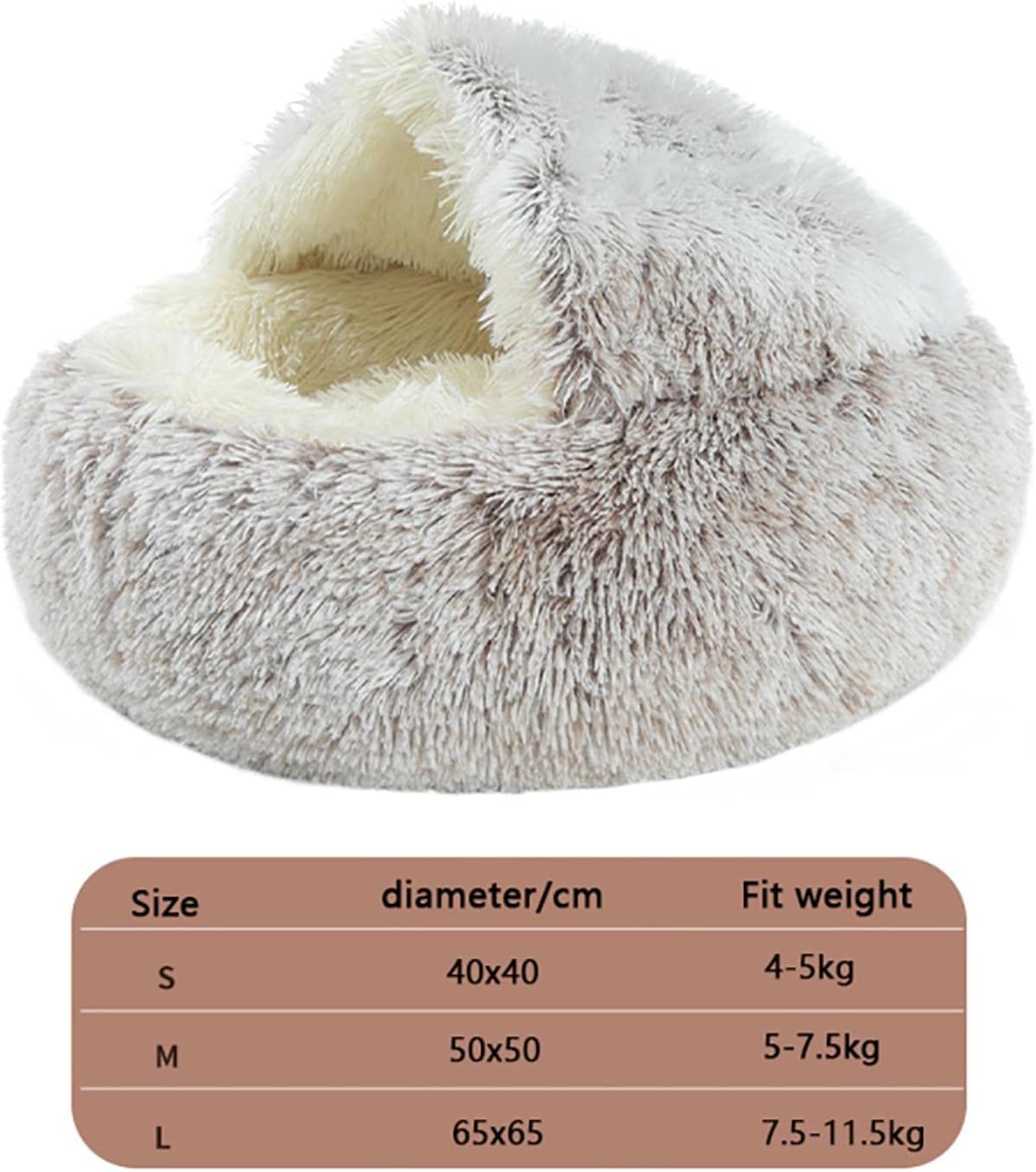 Grizzly Snuggle Cat Bed Grey - 50cm