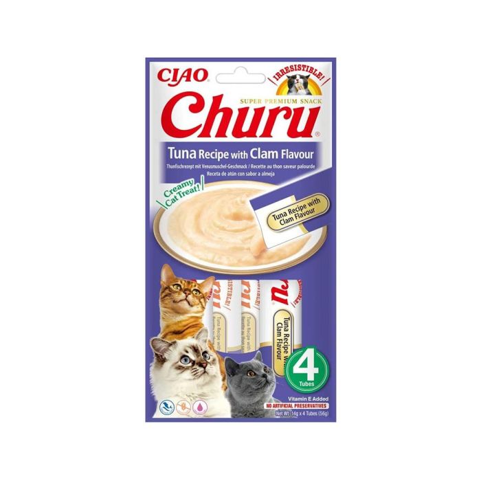 Inaba Churu Tuna Recipe With Clam Flavor Cat Treats 56g