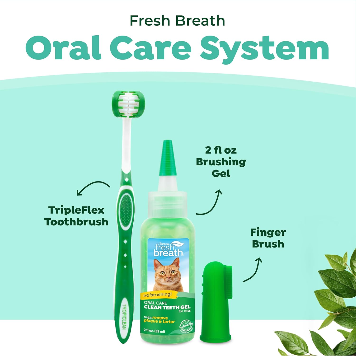 TropiClean Fresh Breath Oral Care Kit for Cats, 2oz